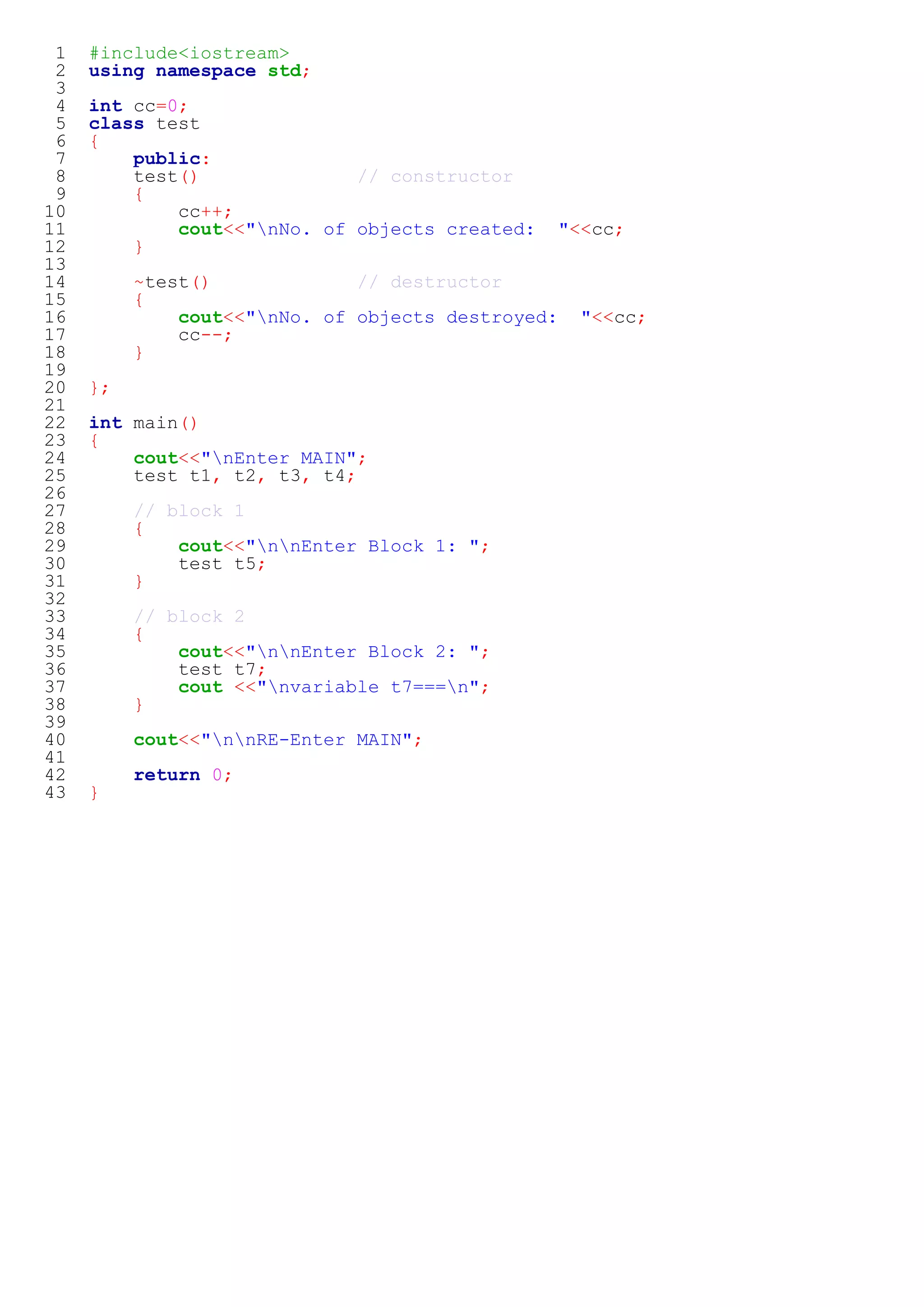 DESTRUCTOR EXAMPLES | PDF