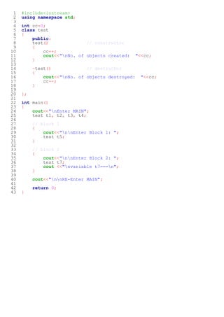 DESTRUCTOR EXAMPLES | PDF