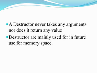 Destructors | PPTX