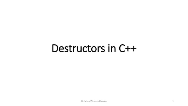 Destructors | PPT
