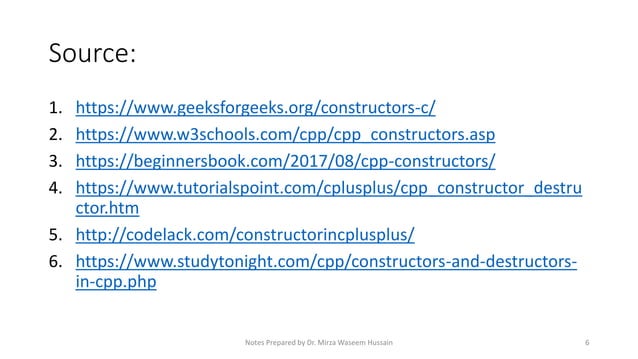 Destructors | PPT