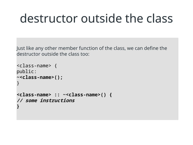 Destructors for object oriented c++ pptx | PPT