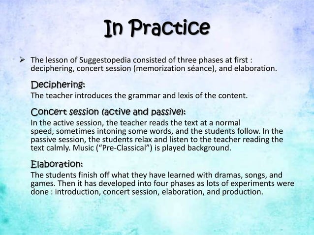 Desuggestopedia | PPT