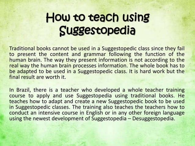 Desuggestopedia | PPTX