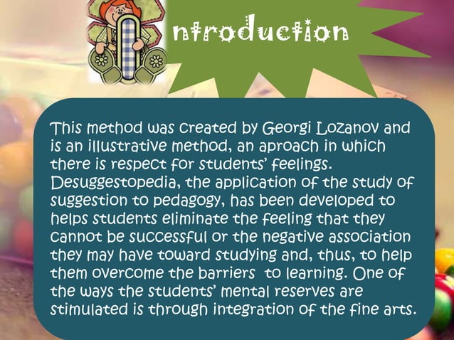 Desuggestopedia elt presentation modificado | PPT