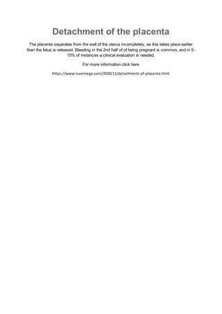 Detachement placenta | PDF