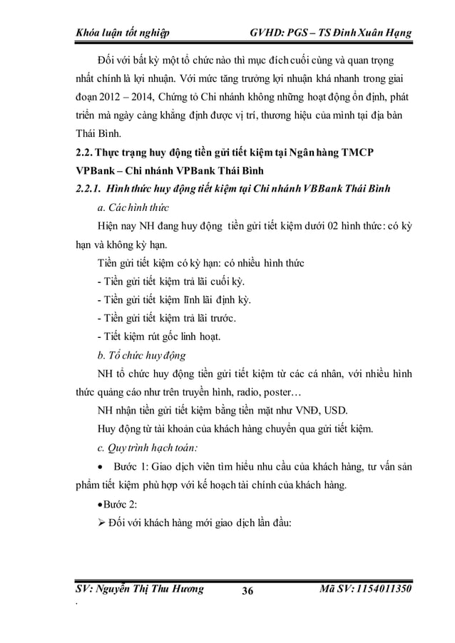 Đề tài: Huy động tiền gửi tiết kiệm tại Ngân Hàng VPBank, 9đ - Gửi miễn phí qua zalo ...