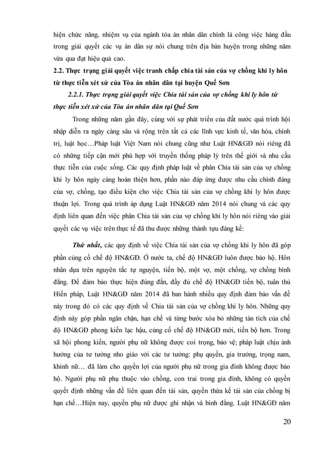 Báo cáo thực tập pháp luật về giải quyết tranh chấp tài sản khi ly hôn | DOCX