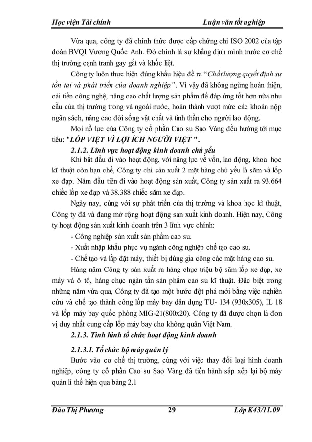 Đề tài: Giải pháp nâng cao kinh doanh tại công ty Cao su Sao Vàng | PDF