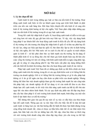 Pháp luật về thỏa thuận hạn chế cạnh tranh trong hoạt động thương mại | DOCX