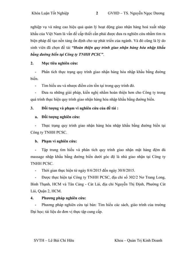 Khóa luận: Quy trình giao nhận hàng hóa nhập khẩu bằng đường biển | PDF