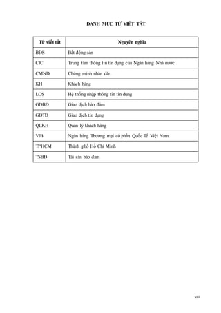 Đề tài: Quy trình cấp tín dụng sản phẩm cho vay mua xe ô tô tại VIB | DOCX