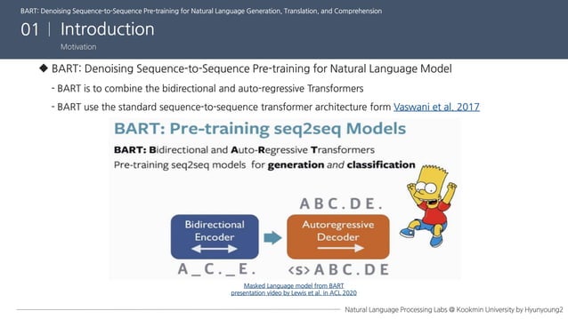 (Paper Seminar detailed version) BART: Denoising Sequence-to-Sequence Pre-training for Natural ...