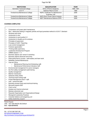 Detail cv patrick keyser 2016 | PDF