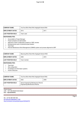 Detail cv patrick keyser 2016 | PDF