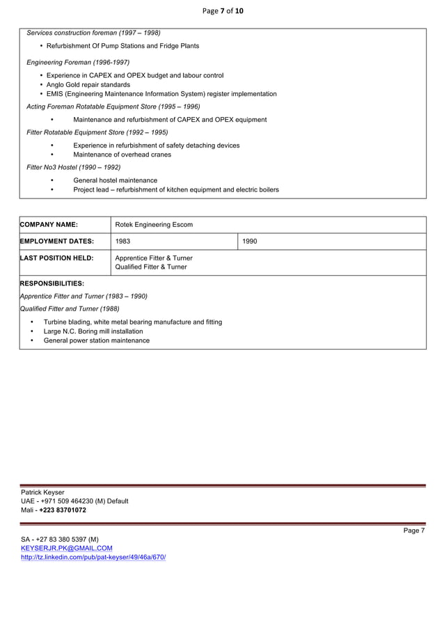 Detail cv patrick keyser 2016 | PDF