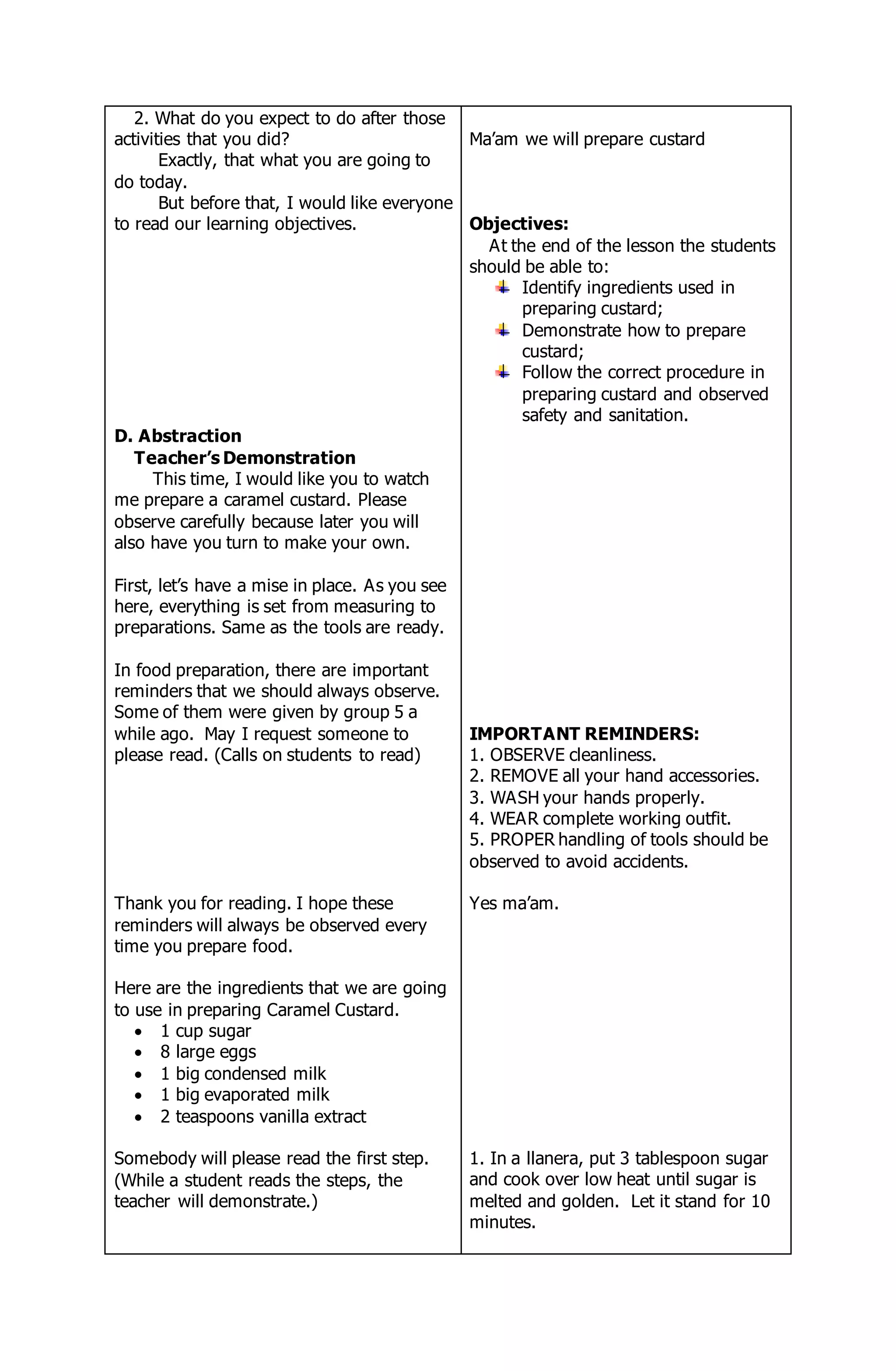 DETAILED LESSON PLAN IN COOKERY 9 | DOCX