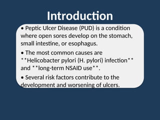 Risk factors of peptic ulcer disease and comorbities | PPT