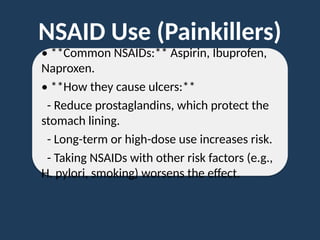 Risk factors of peptic ulcer disease and comorbities | PPT