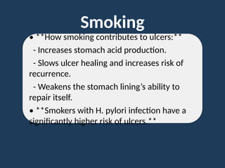 Risk factors of peptic ulcer disease and comorbities | PPT