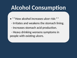 Risk factors of peptic ulcer disease and comorbities | PPT