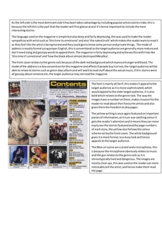 Detailed analysis of front cover | PDF