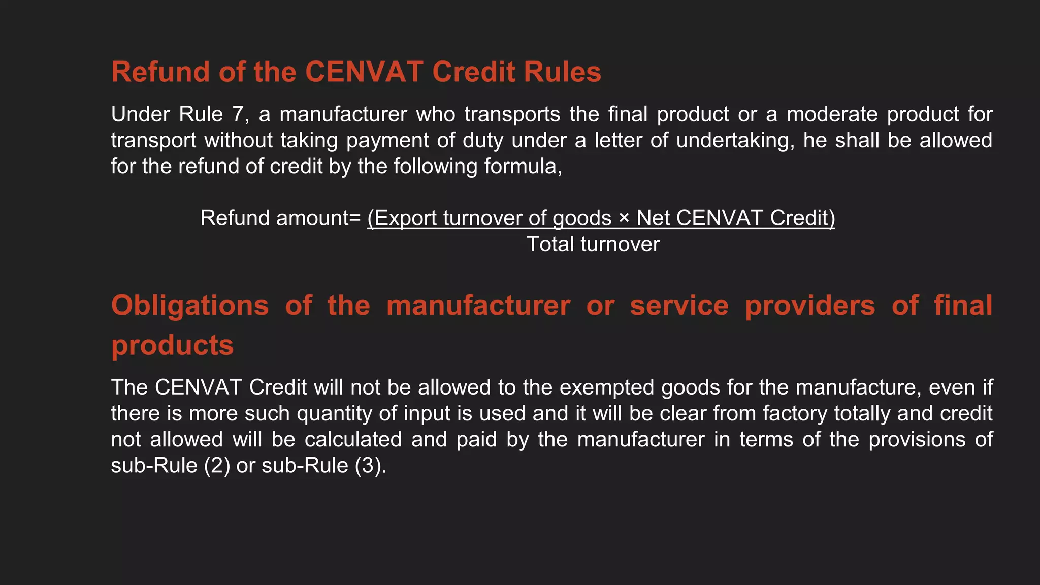 Detailed analysis of the CENVAT credit rules, 2017 | PPTX