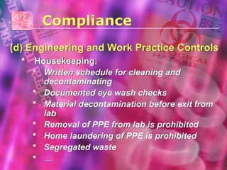 Detailed Bloodborne Pathogens and infection control | PPT
