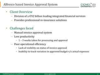 Detailed case study leading insurance company - alfresco based invoice approval | PPT