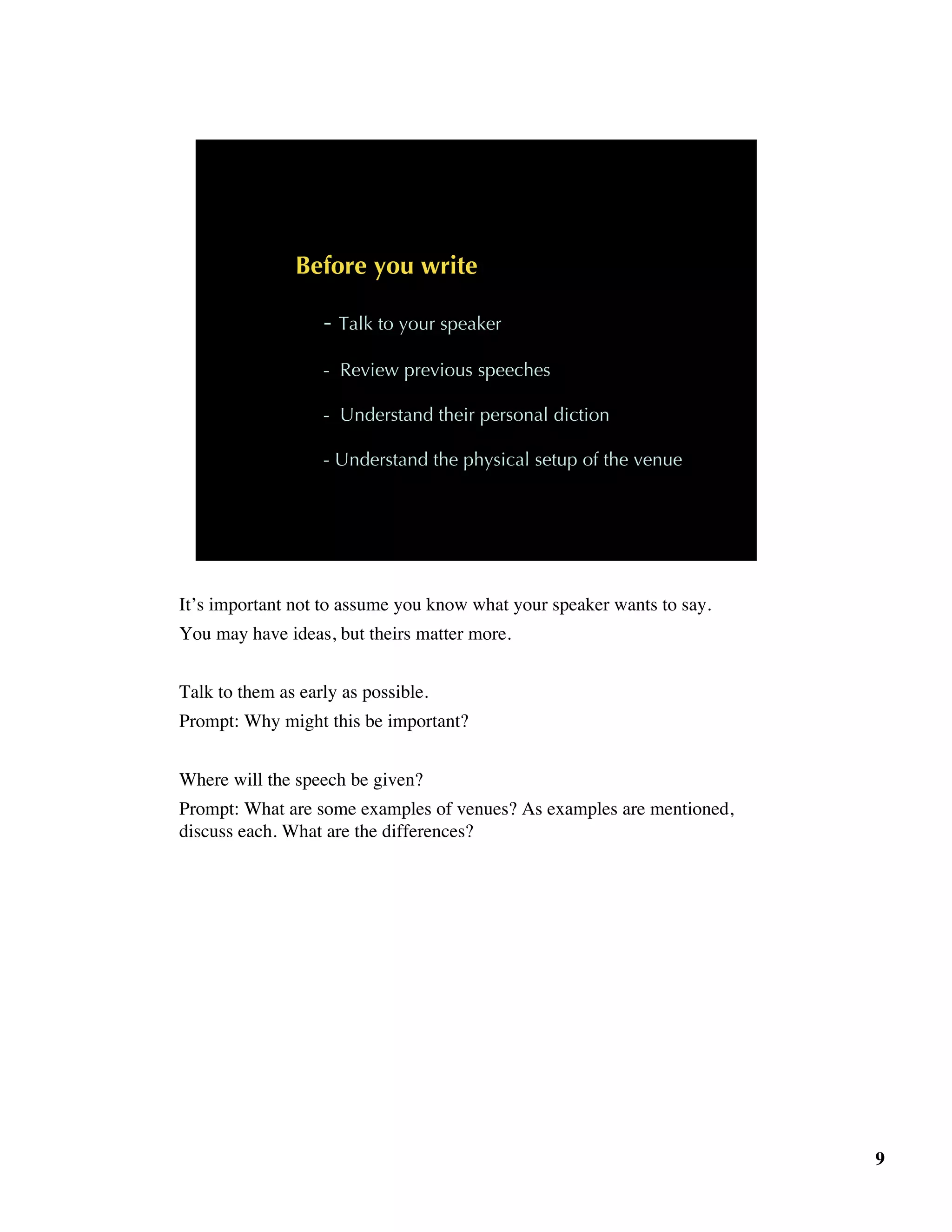 Detailed class notes and speaking points | PDF