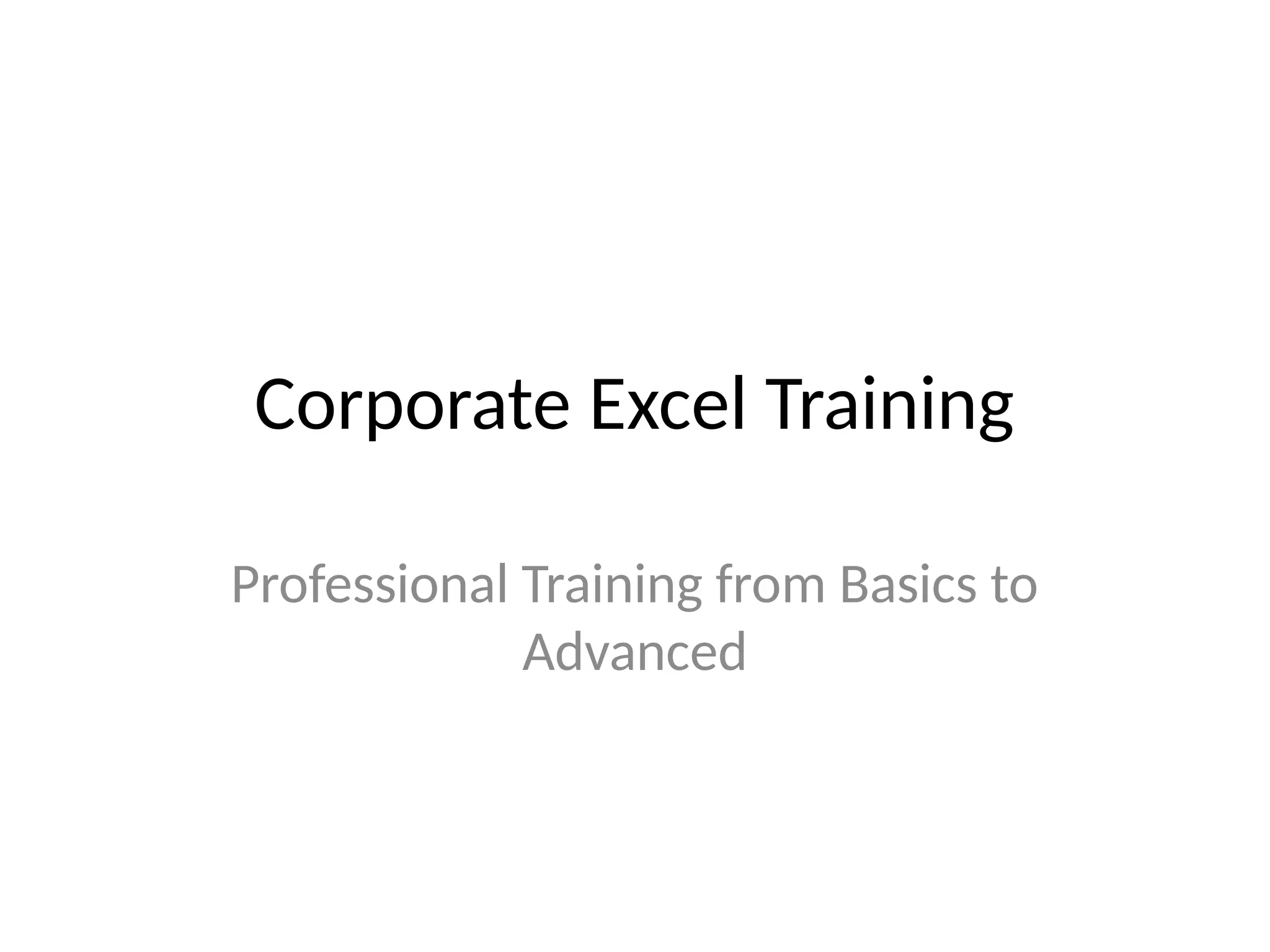 Detailed_Corporate_Excel_Training.pptx very easy | PPT