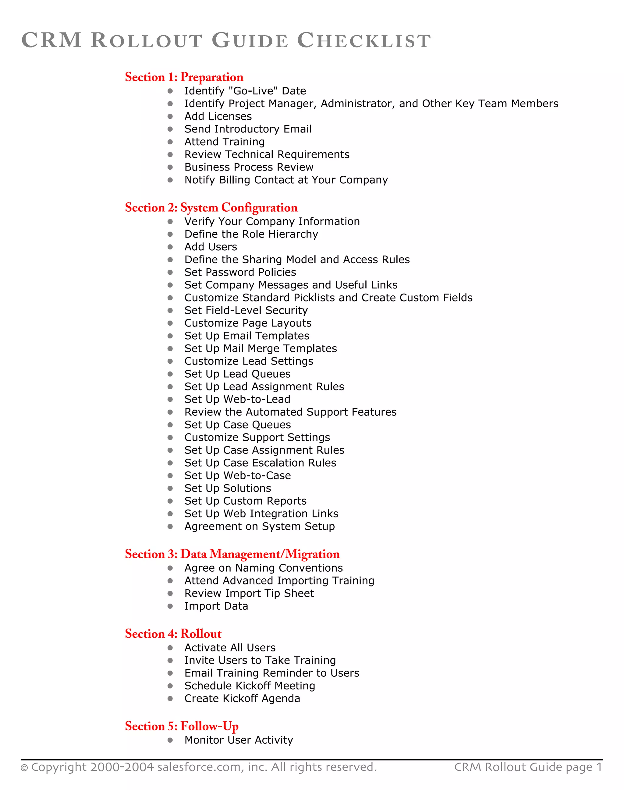 Detailed crm rollout_guide | PDF