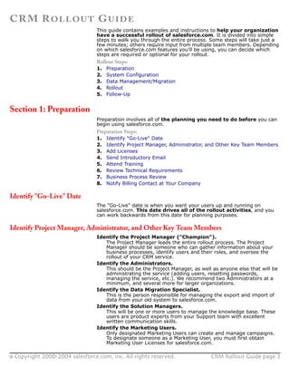 Detailed crm rollout_guide | PDF