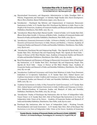 Detailed curriculum vitae of dr. d. sundar ram, director of agrasri - 2019 october | PDF