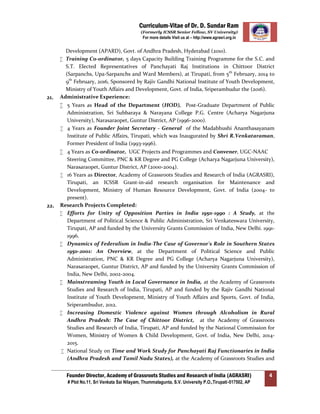 Detailed curriculum vitae of dr. d. sundar ram, director of agrasri - 2019 october | PDF