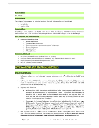 Detailed Damage Assessment Report West Bengal 2011 | PDF