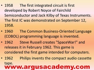 Detailed facts on computer development | PPT | Free Download