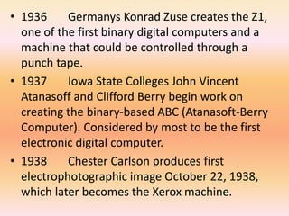 Detailed facts on computer development | PPT