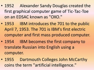 Detailed facts on computer development | PPT