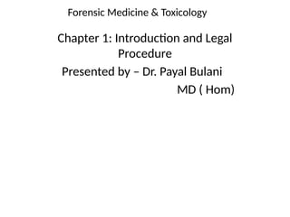 Introduction to Forensic Medicine and toxicology | PPTX