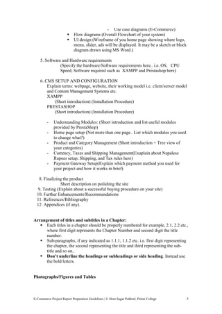 Detailed format for E-commerce project report |BBA | PDF