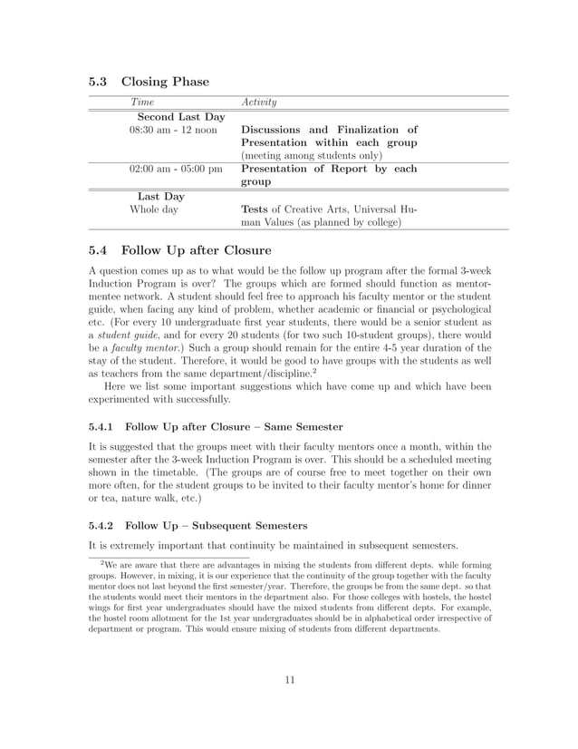 Detailed Guide on Student Induction program.pdf | College Planning ...