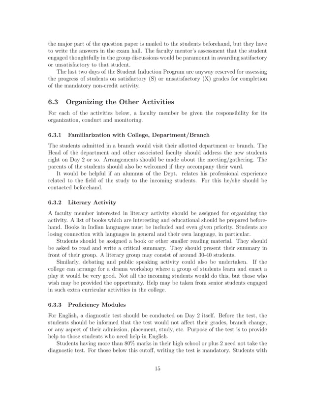 Detailed Guide on Student Induction program.pdf | College Planning ...