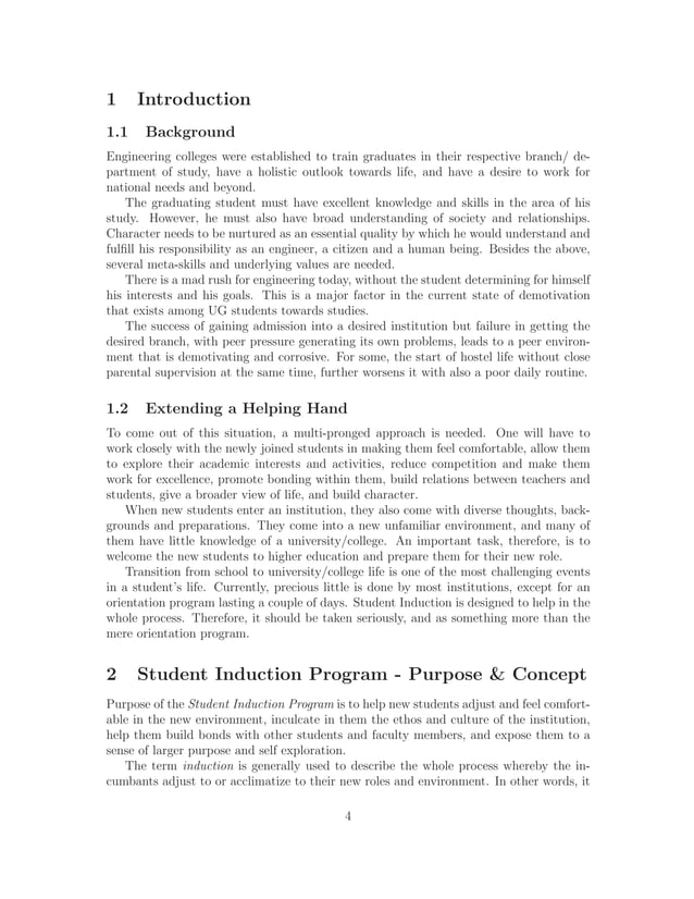Detailed Guide on Student Induction program.pdf | College Planning ...