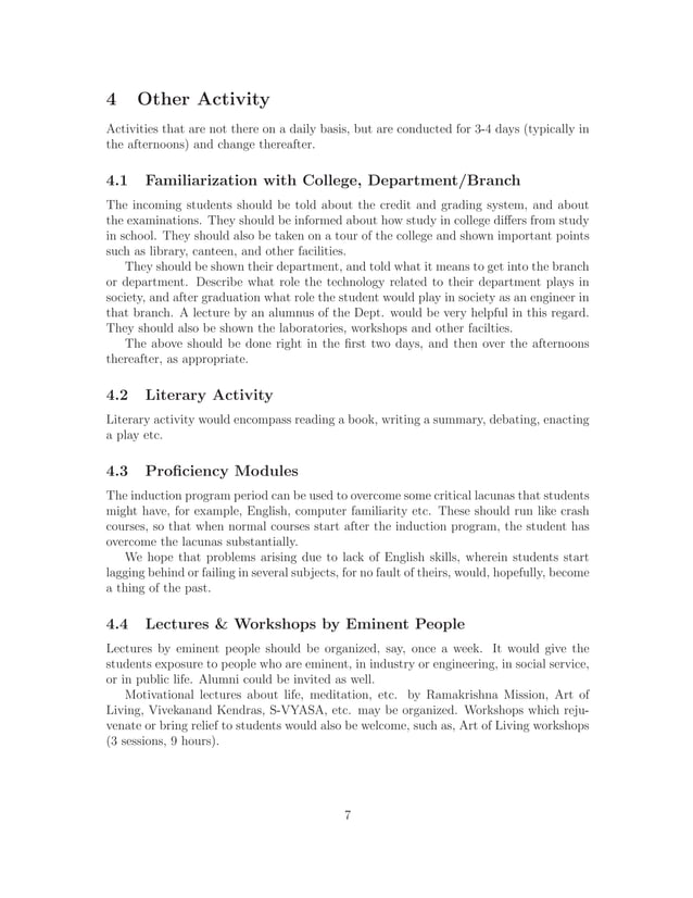 Detailed Guide on Student Induction program.pdf | College Planning ...