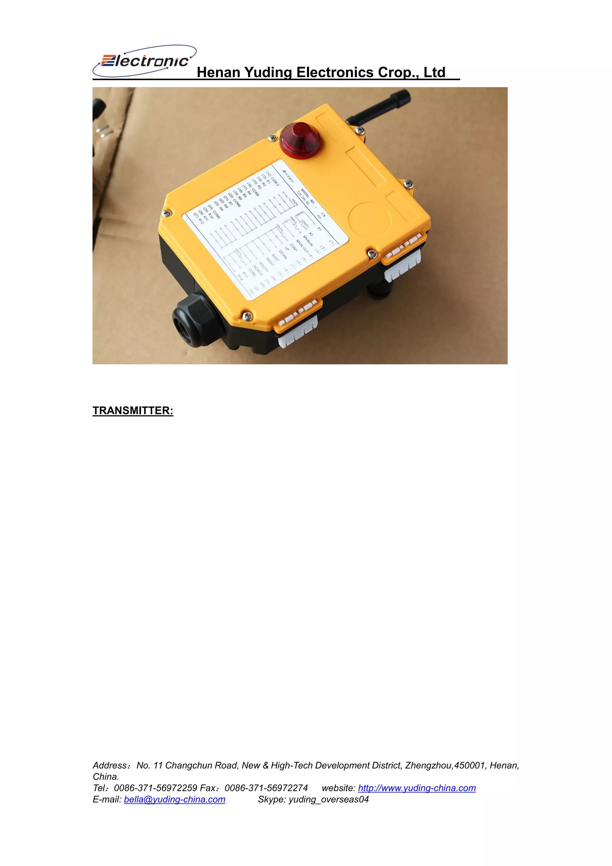 Detailed information of f21 20s radio remote control | PDF