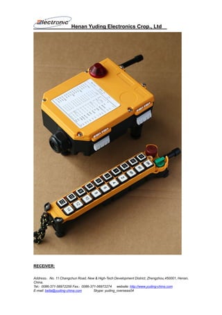 Detailed information of f21 20s radio remote control | PDF