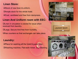 Detailed layout of housekeeping department | PPT