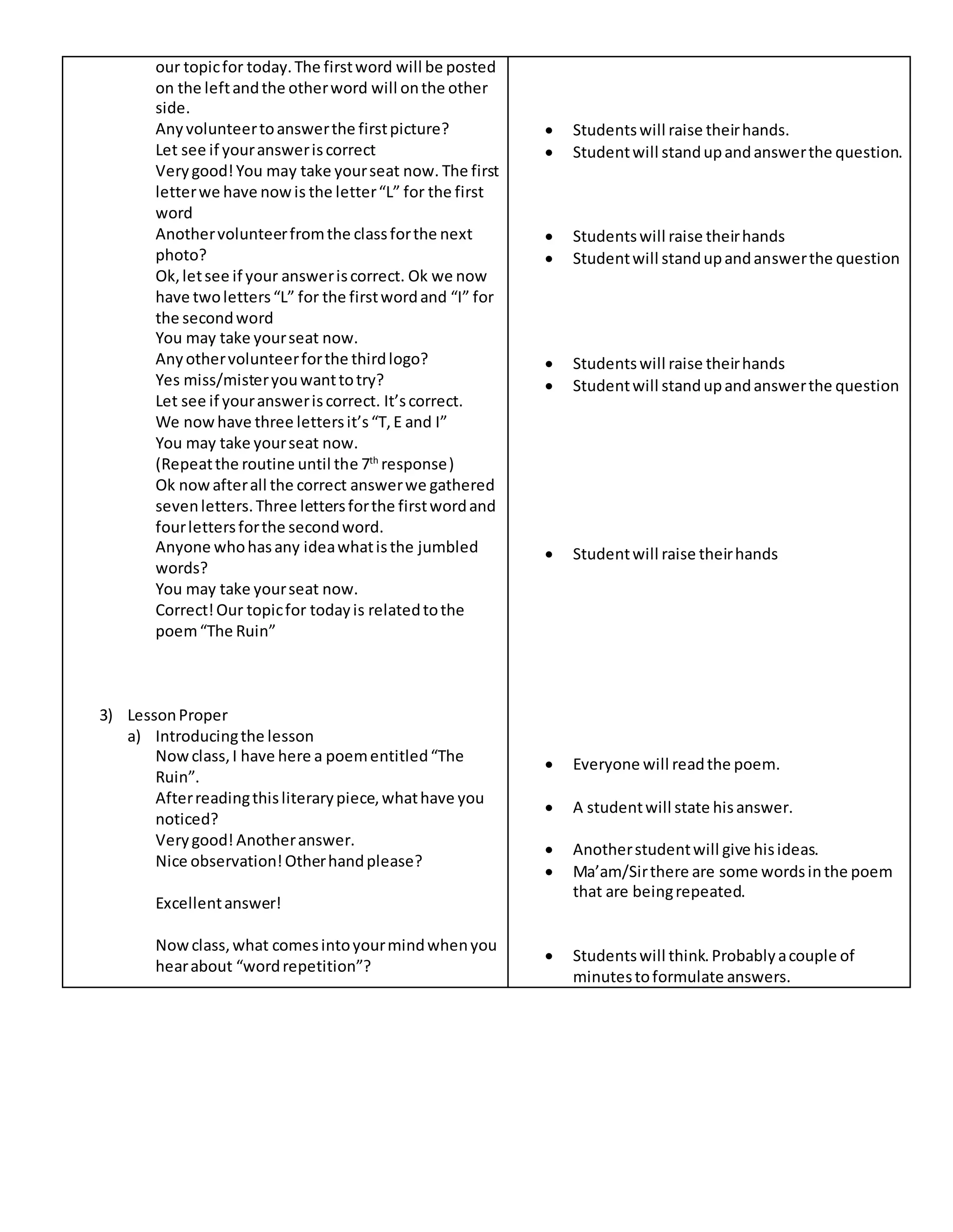 Detailed lesson plan | DOCX