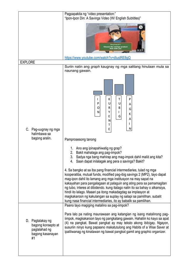 Detailed Lesson Plan - DLP - Araling Panlipunan 9 - Pag-iimpok at ...